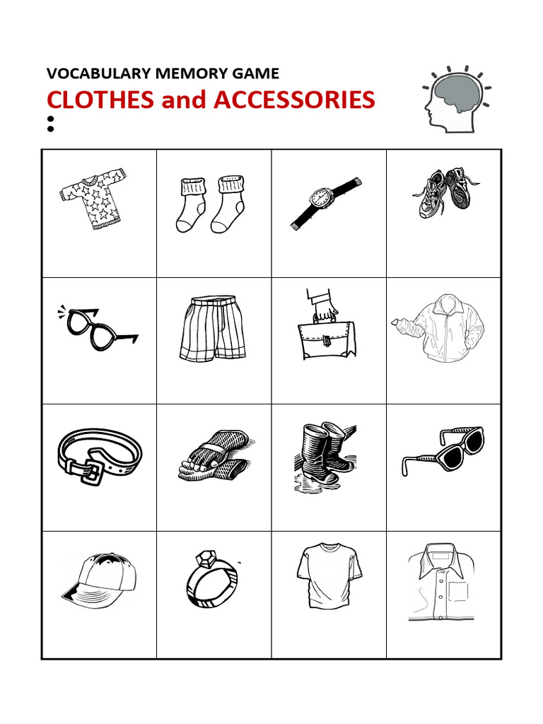 A2 U8 Memory - Game-Clothes | PDF | Learning