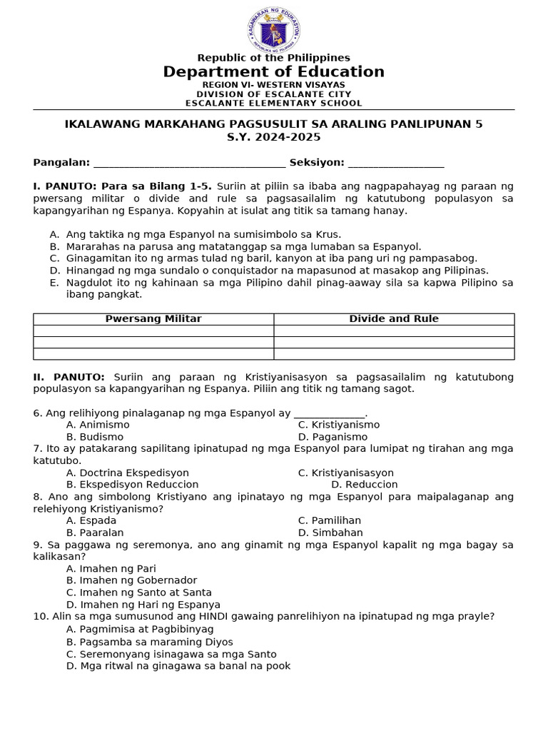 AP 5 Tq & Tos q2 Final | PDF