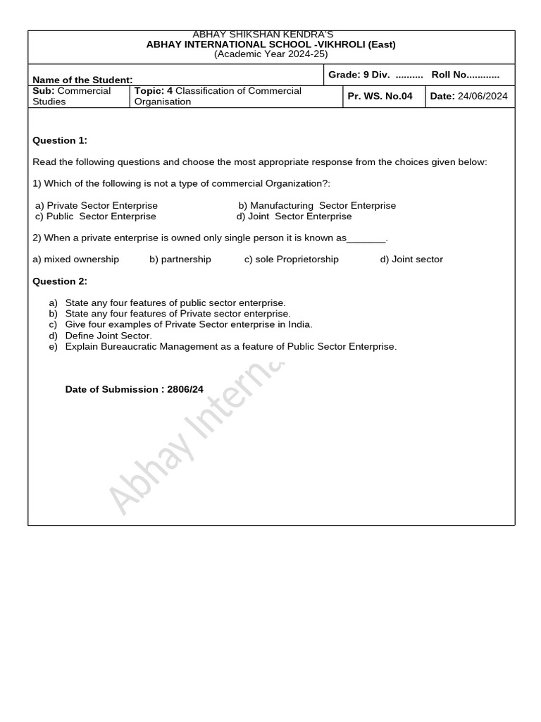 Worksheet Ch.4 (gr.9) | PDF