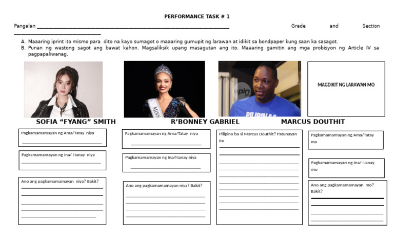 AP Performance Task 1 4th Quarter | PDF