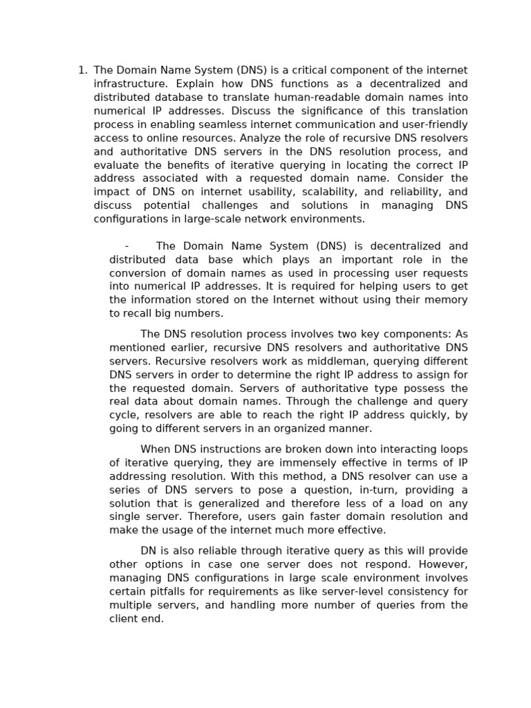 Progress Assessment (Domain Name System (DNS)) | PDF | Domain Name System | Information Technology