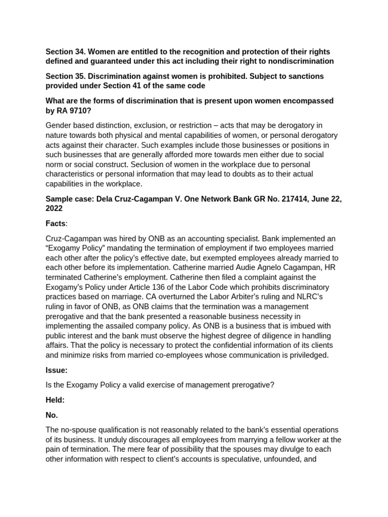 Magna Carta On Women PPT Script | PDF | Discrimination | Human Rights