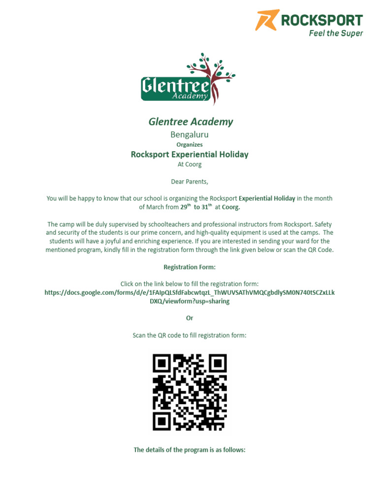 Circular For Glentree Coorg | PDF | Lunch | Meal