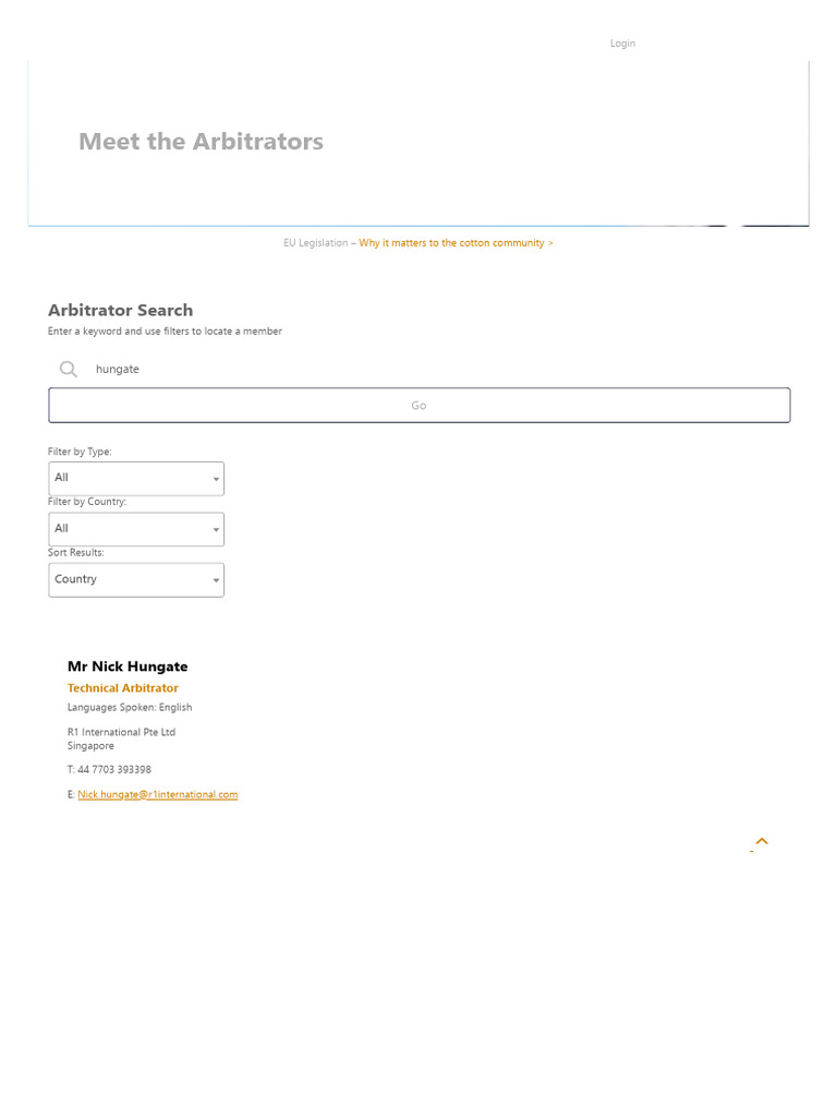 Meet The Arbitrators - International Cotton Association (Nicholas ...