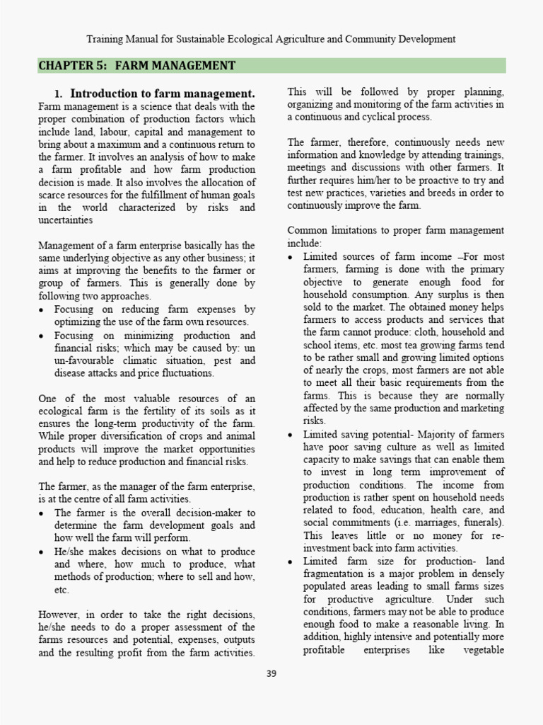 Farm Management | PDF | Agriculture | Farms