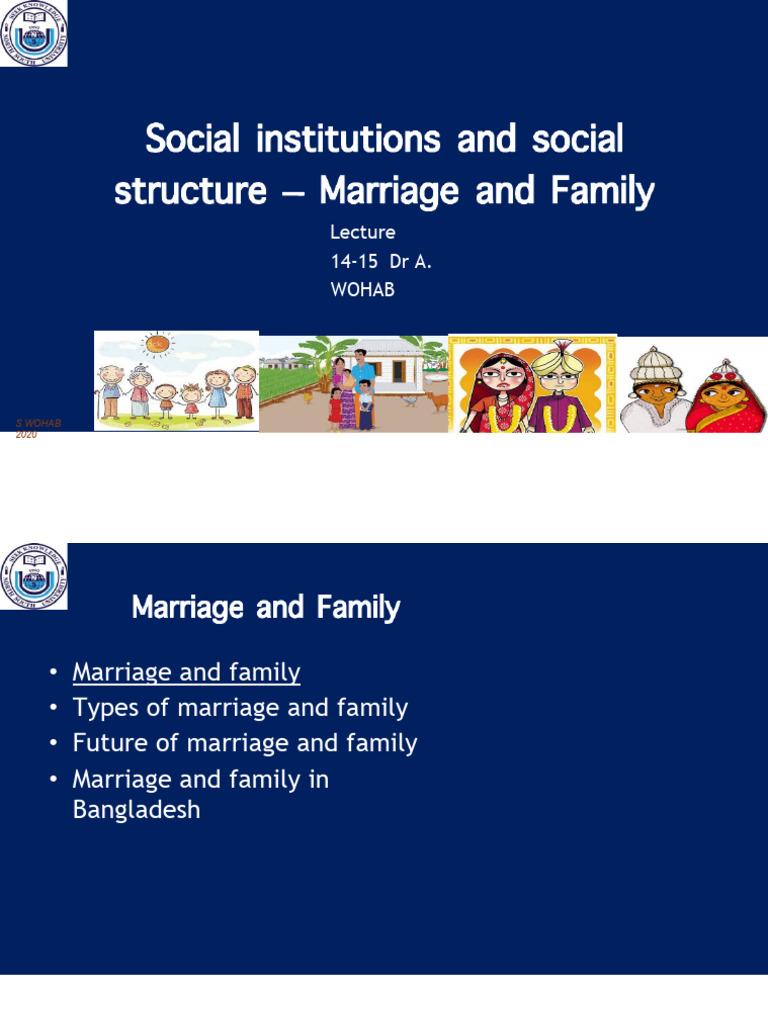 Slides - 1890727442 - Lecture 14-15 - Social Institutions and Social ...