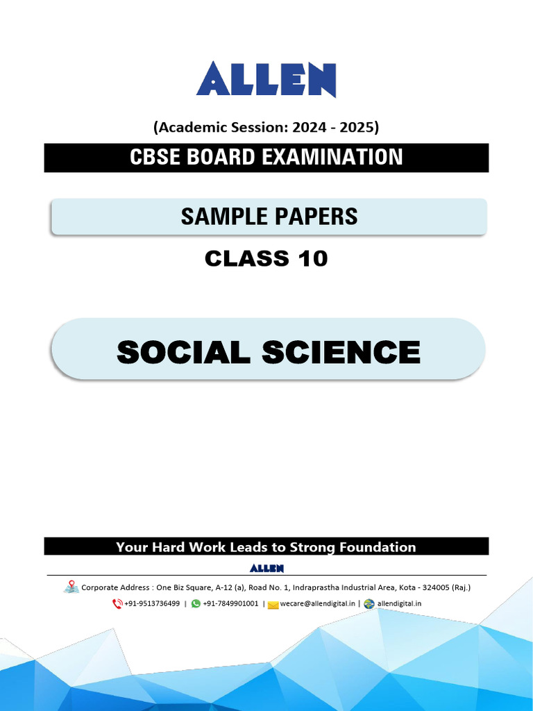 Social Science: Sample Papers | PDF | Water Scarcity | Copyright