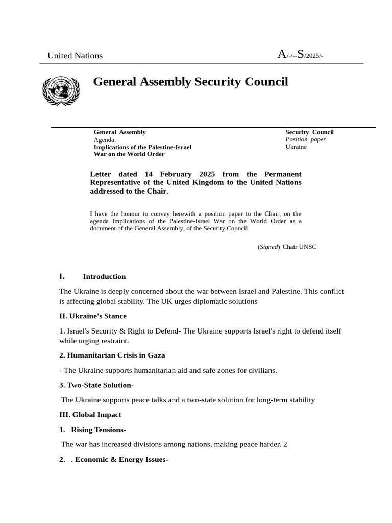 Position Paper UNSC v2 | PDF