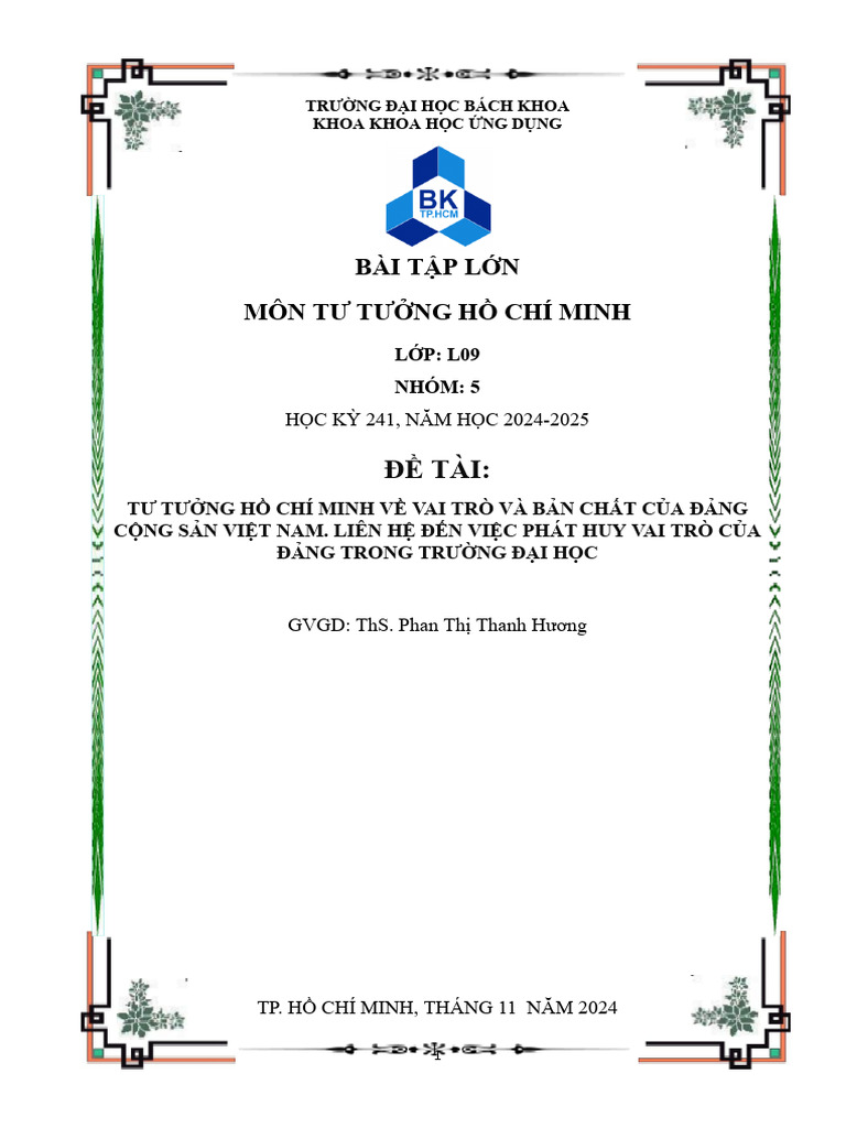 BTL HOÀN CHỈNH - L09 - NHÓM 5.docx | PDF