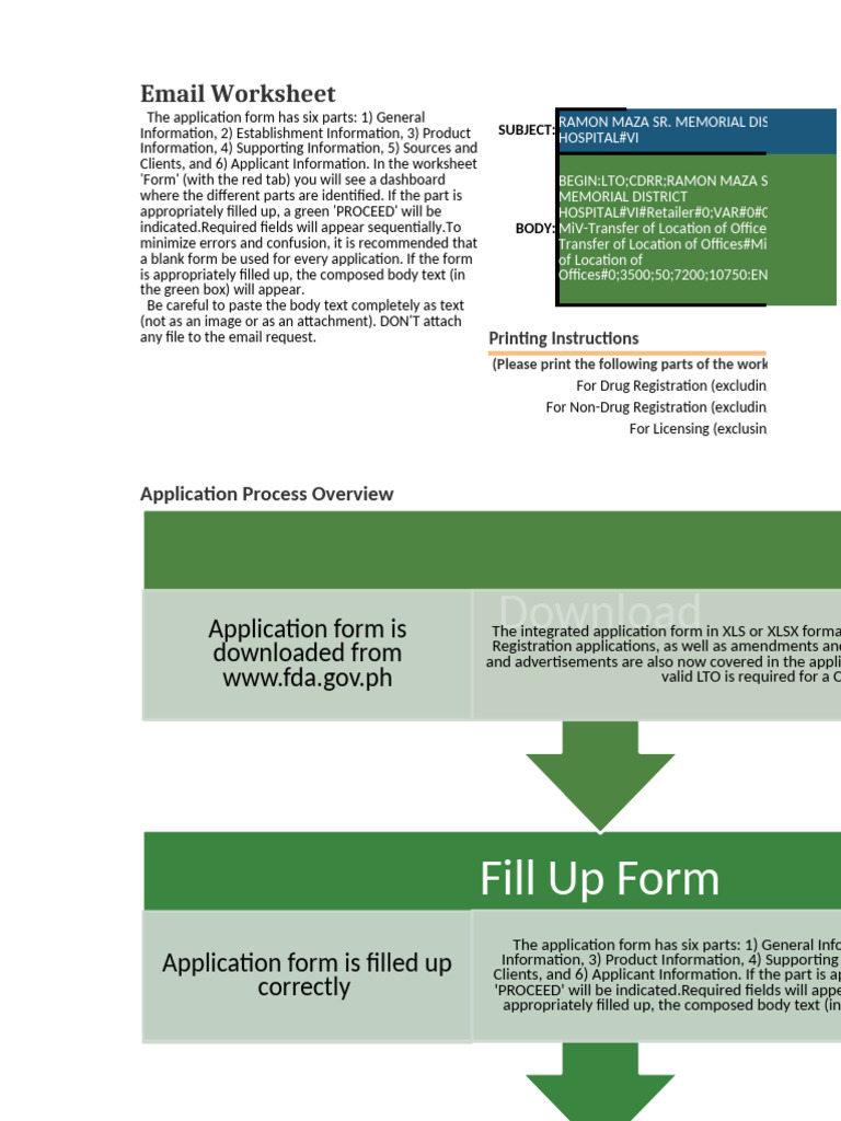 FDA Integrated Application Form (XLSX Format) | PDF | Food And Drug ...