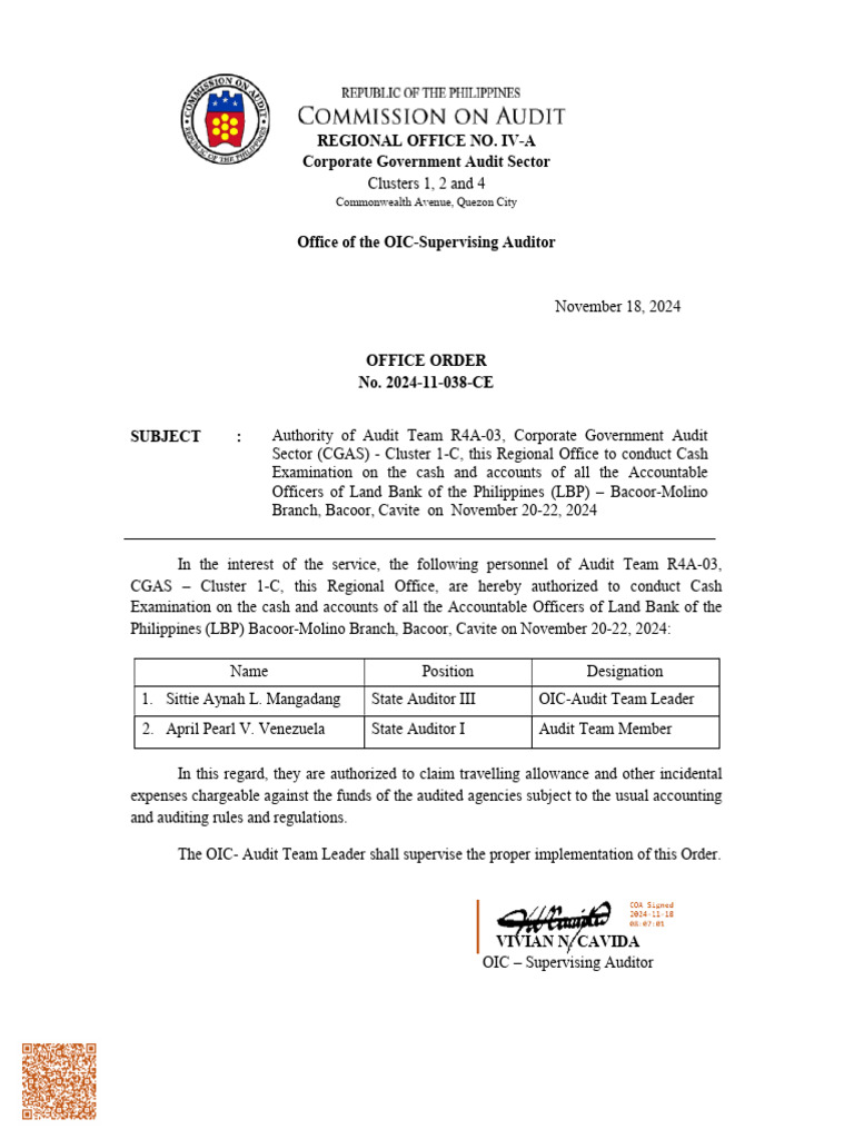 Dss Signed - Oo No. 2024-11-038-Ce - S. Mangadang & A. Venezuela (LBP ...