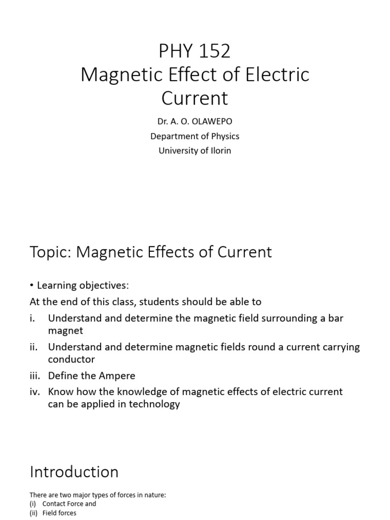 PHY152 2021 LectureNote 6new | PDF | Torque | Magnetic Field