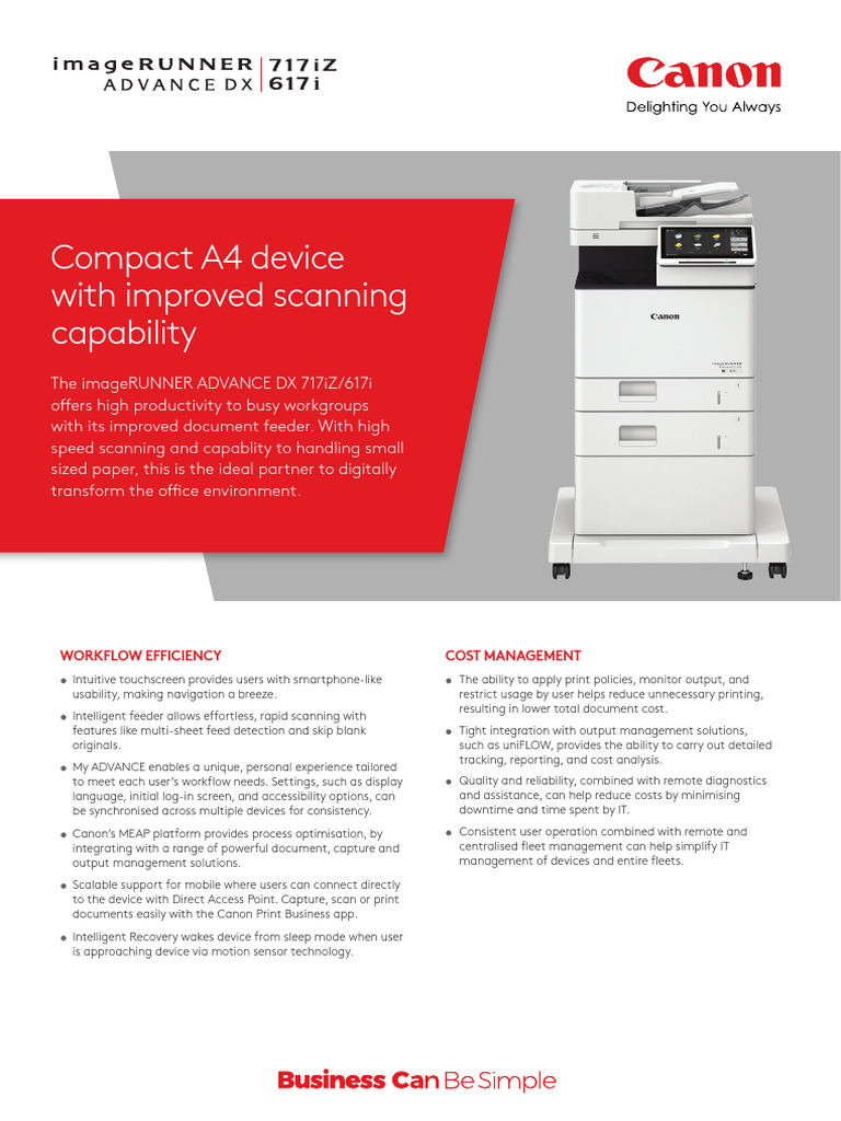 iR-ADV DX 717iz 617i Datasheet | PDF | Image Scanner | Fax