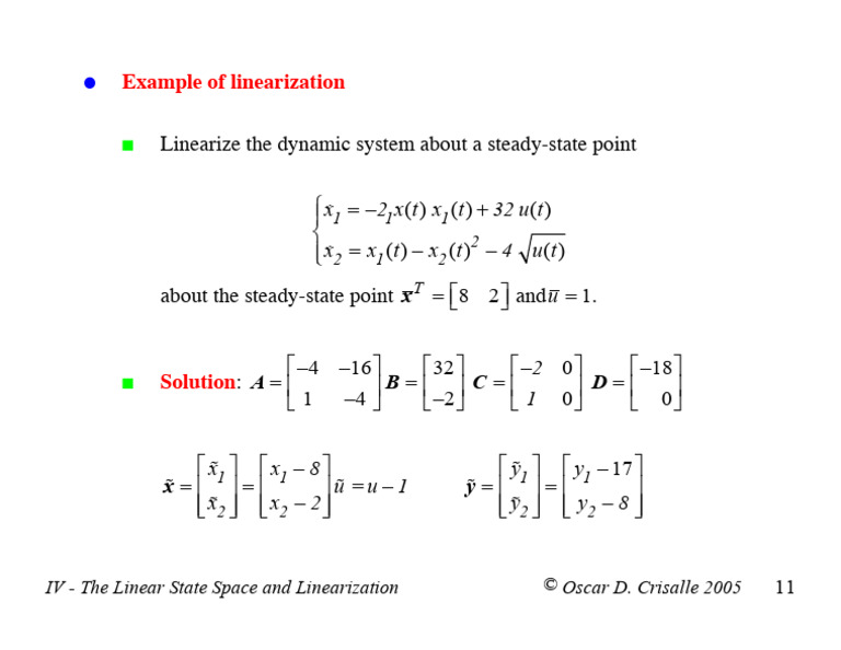 Linearization of Dynamic Systems | PDF
