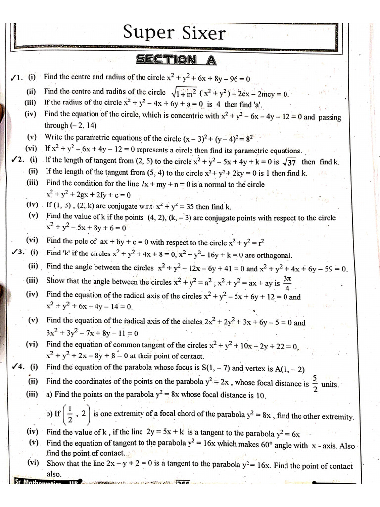 Maths 2B Super Sixer | PDF