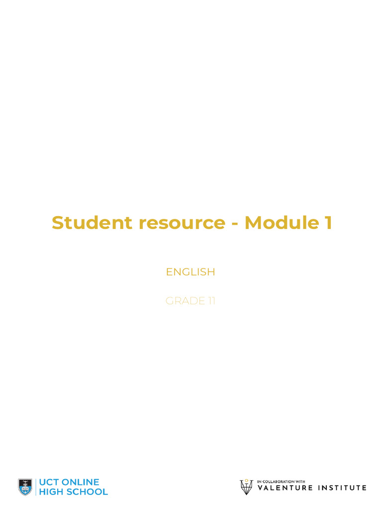 G11 - ENGLISH - CAPS - M1-Language Focus Parts of Speech, Sentence Structure, Concord, Pronouns ...