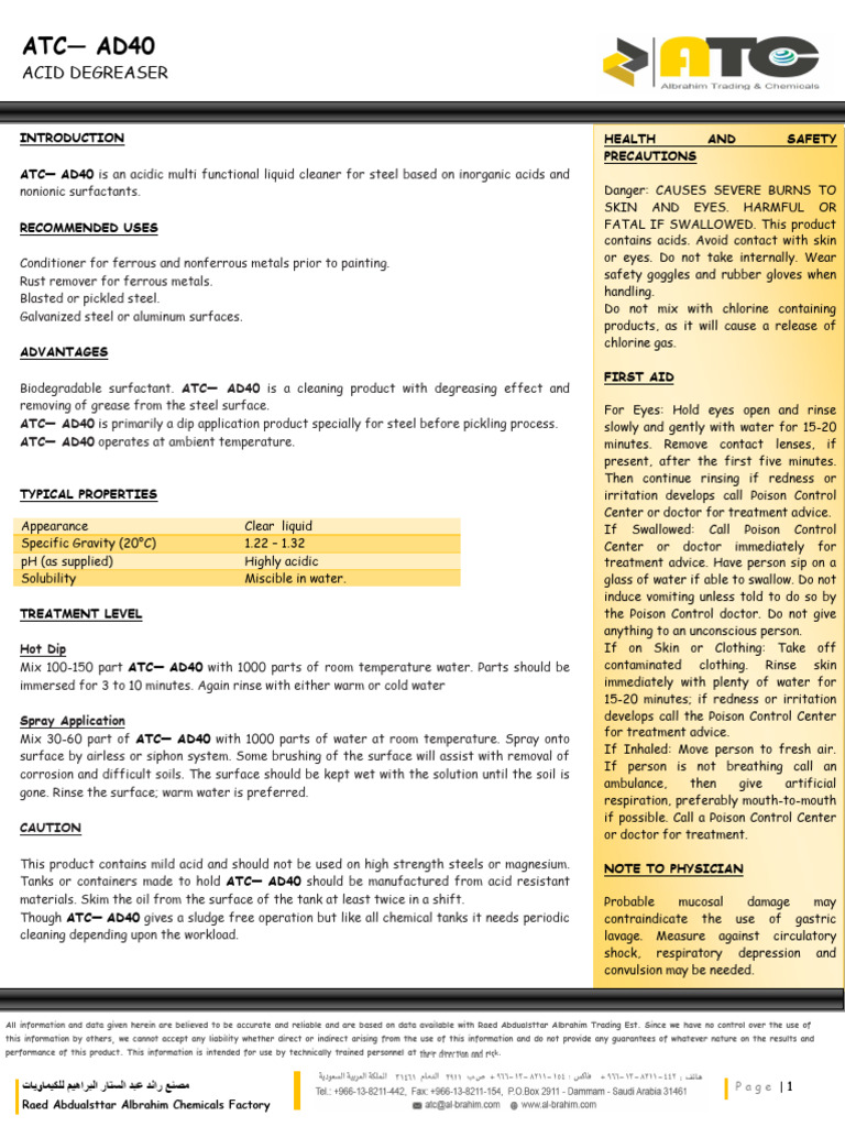 Atc - Ad40 | PDF | Chemical Substances | Materials
