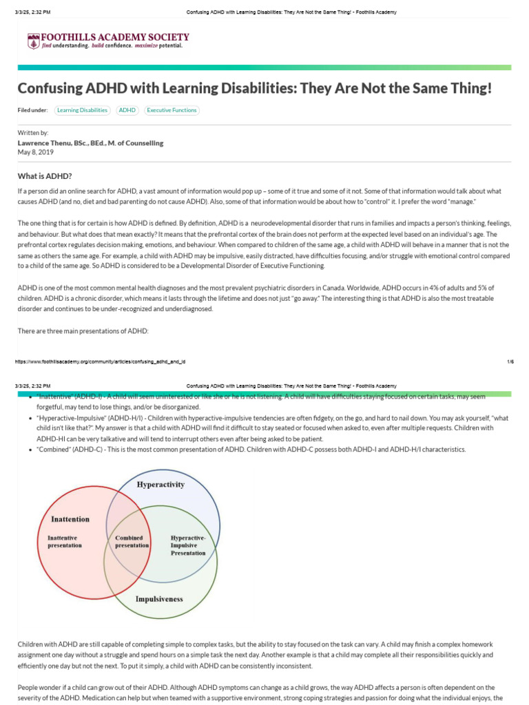 Confusing ADHD with Learning Disabilities_ They Are Not the Same Thing ...