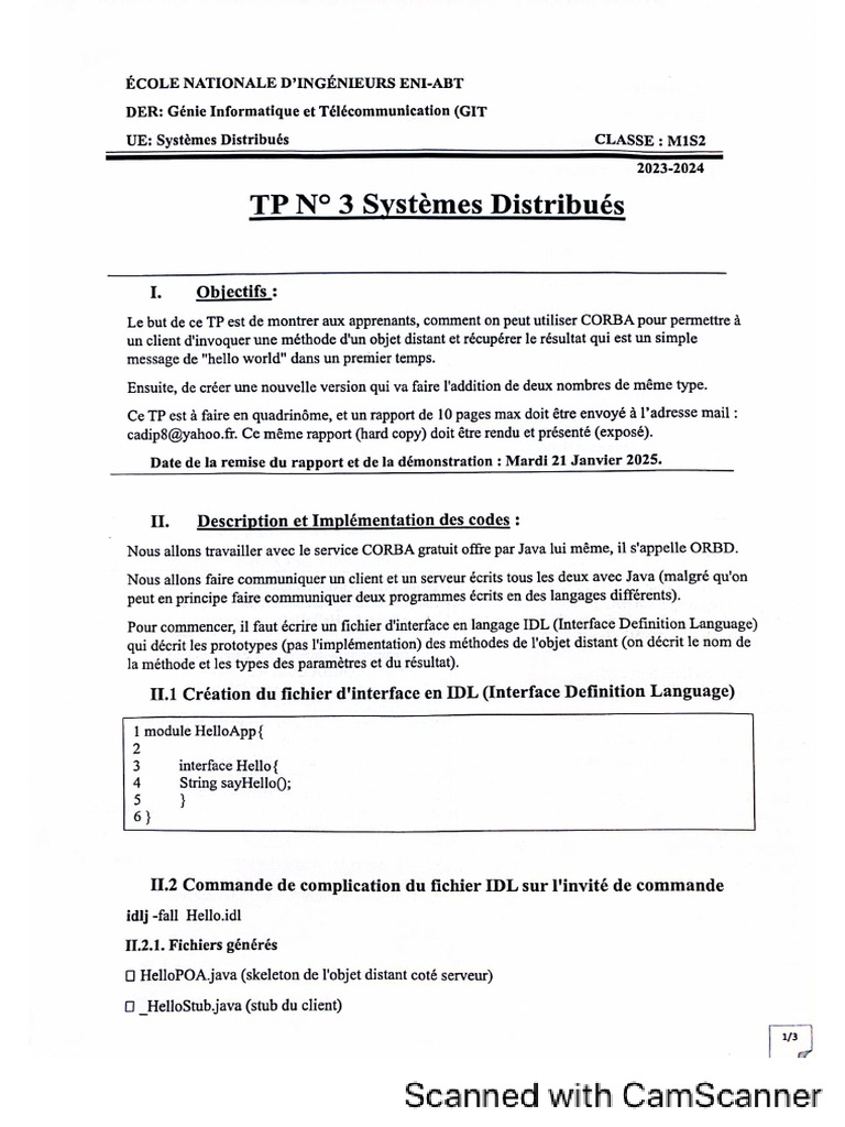 TP N3 Système Distribué | PDF