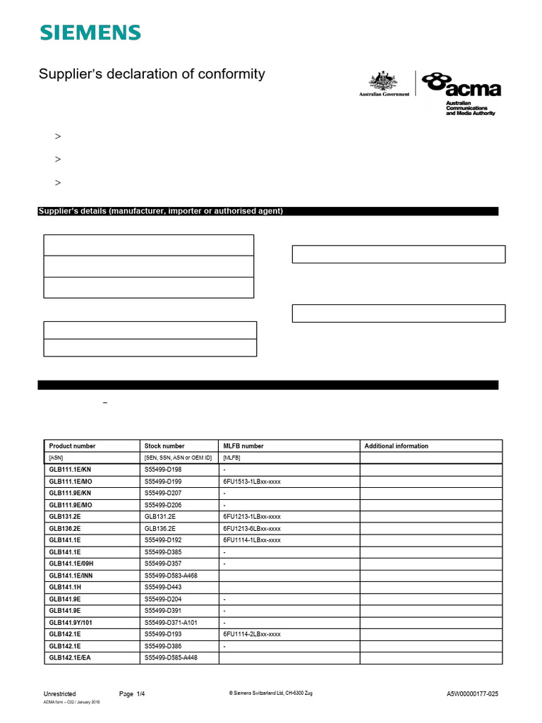 Siemens Supplier Declaration of Conformity | PDF | Privacy | Justice