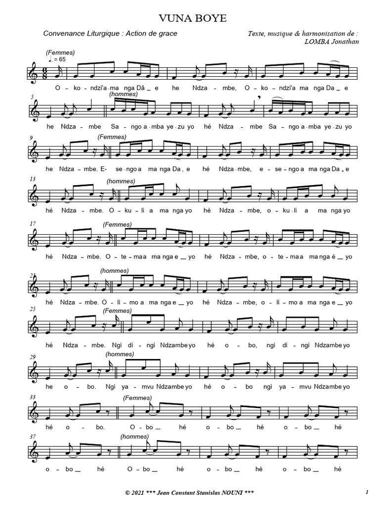 Vuna Boy'e - Jonathan Lomba | PDF