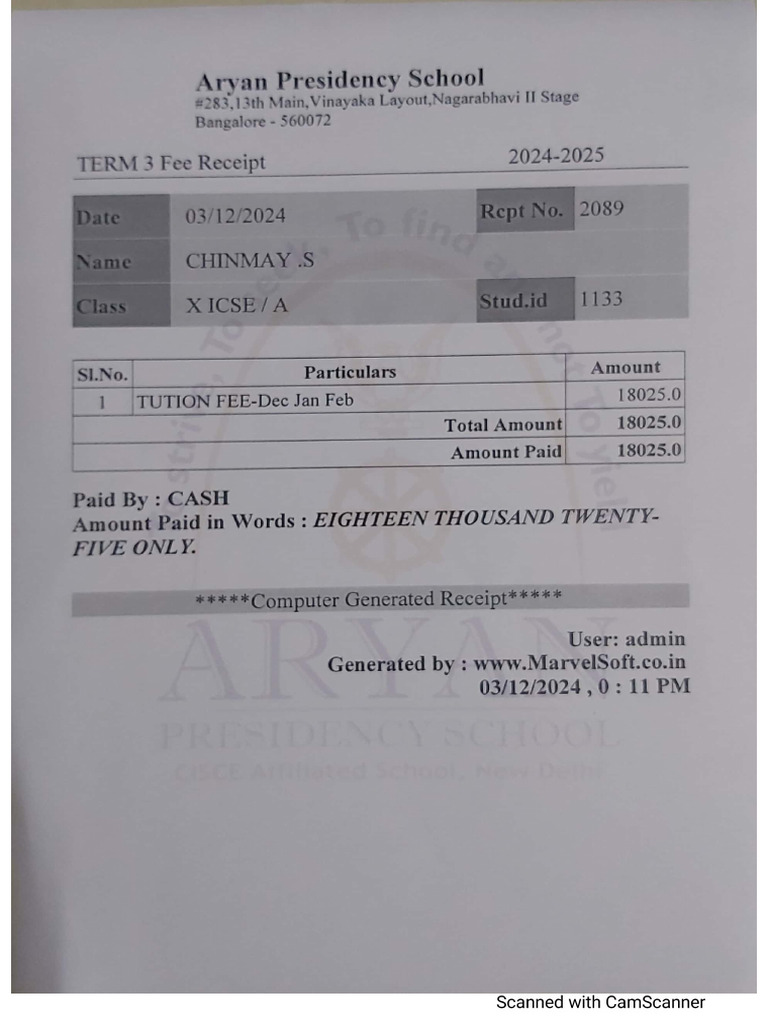 3rd Quarter- Tution Fees | PDF