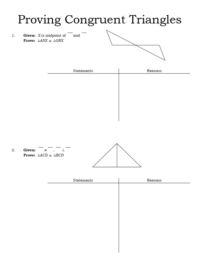 Proving Congruent Triangles | PDF | Euclidean Geometry | Elementary ...