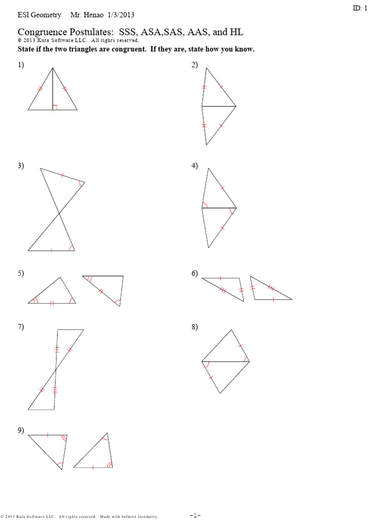 Congruent Triangle Postulates | PDF | Euclidean Geometry | Geometry