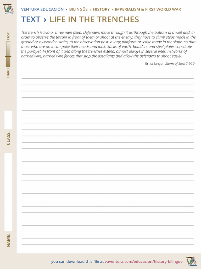 TEXT HISTORY: Life in The Trenches | PDF