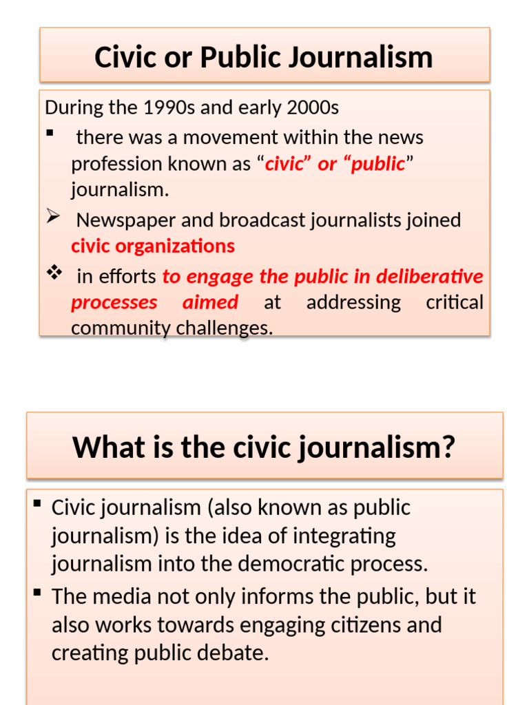 Civic or Public Journalism Lesson 1 A | PDF | Journalism | News