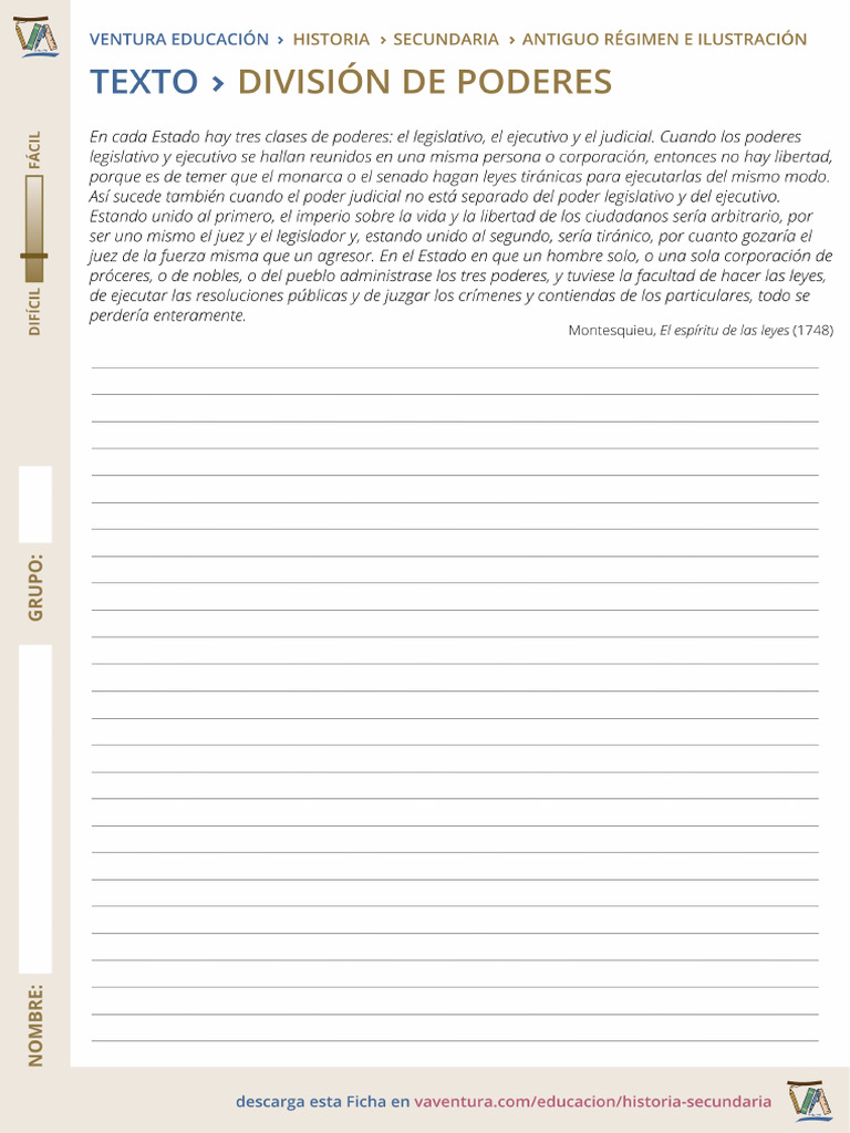 TEXTO HISTORIA: División de poderes | PDF