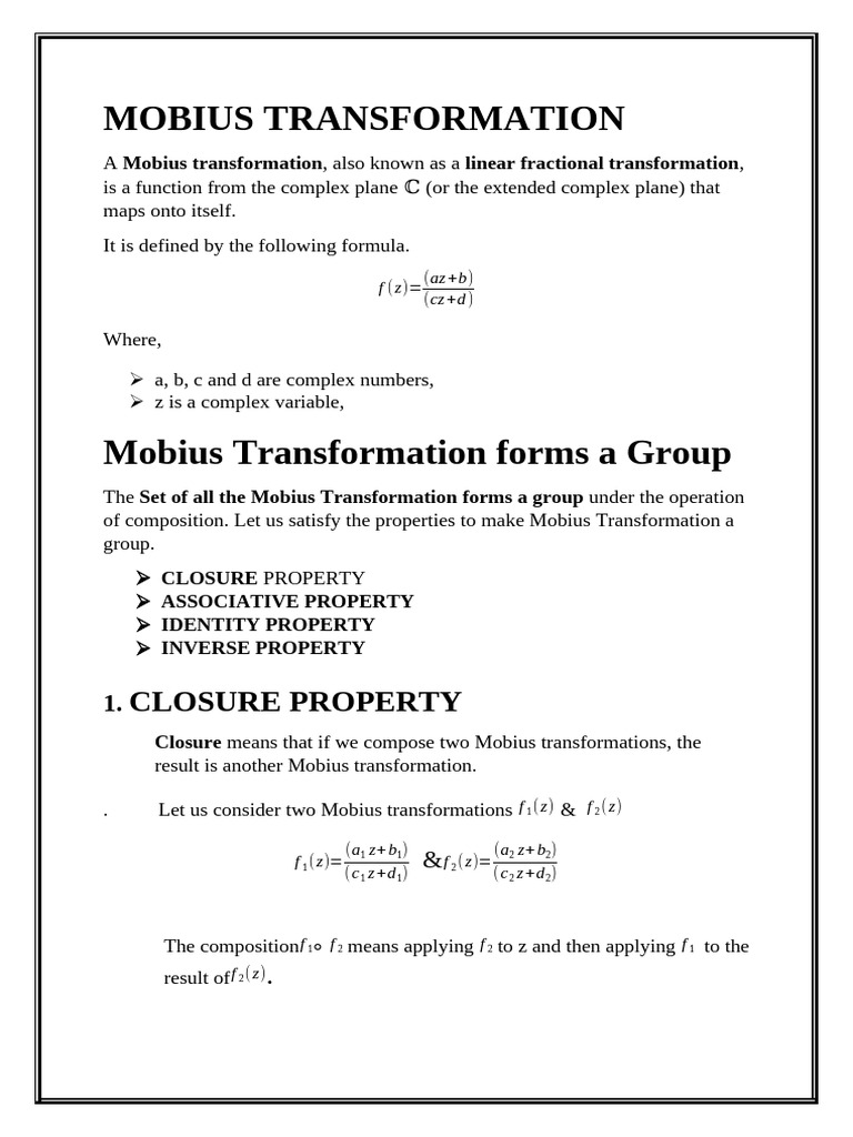 MOBIUS | PDF | Applied Mathematics | Abstract Algebra