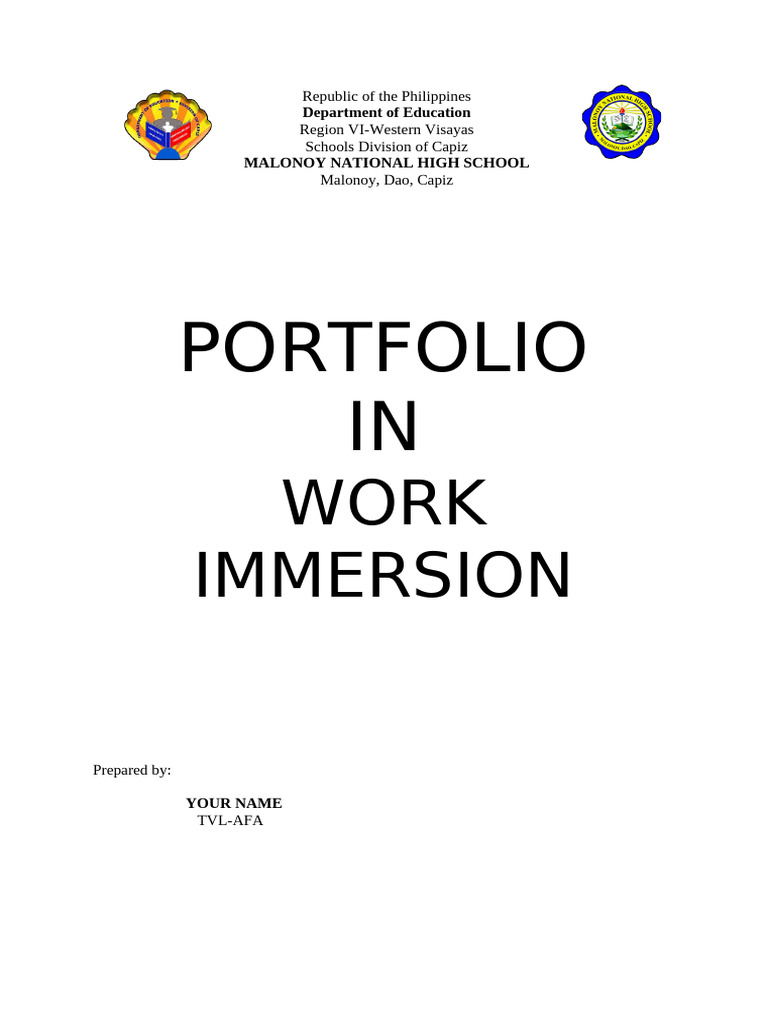 Work Immersion Portfolio | PDF