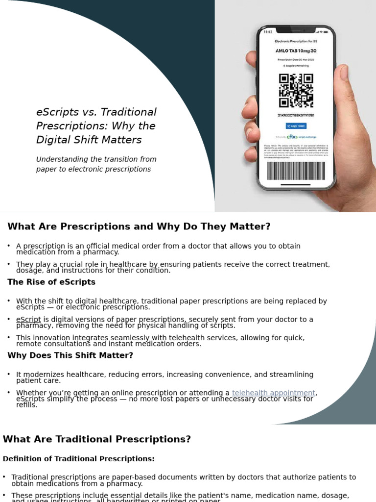 EScripts vs. Traditional Prescriptions | PDF | Medical Prescription | Pharmacy