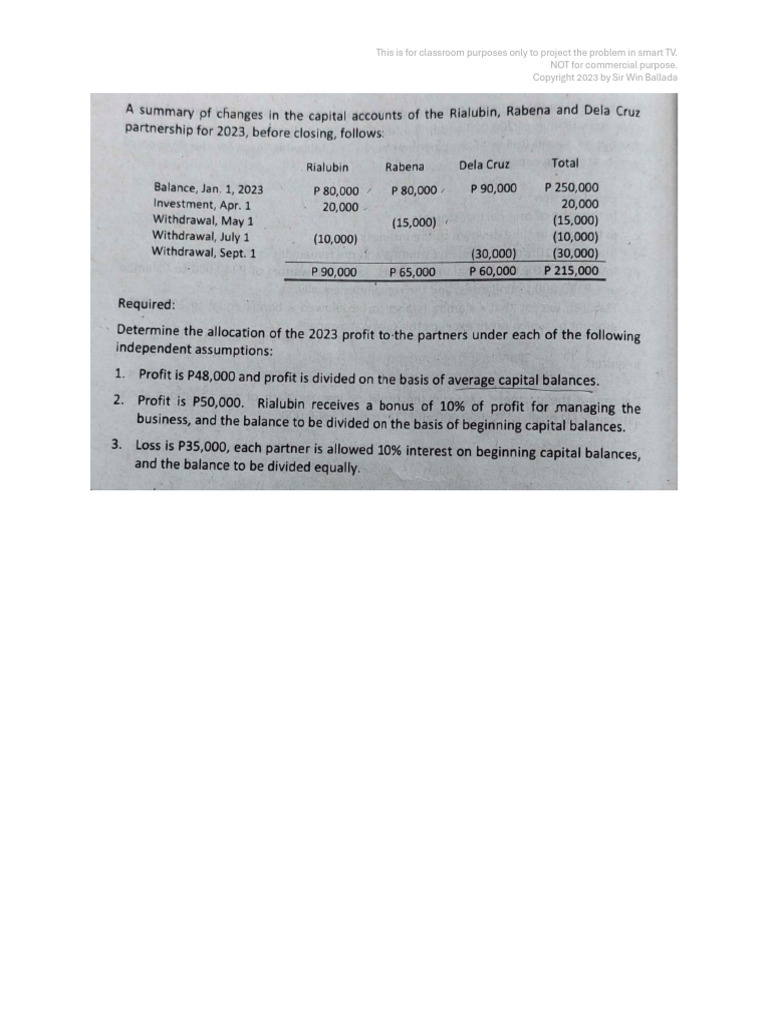 Practice Problem 1 Partnership Operations | PDF