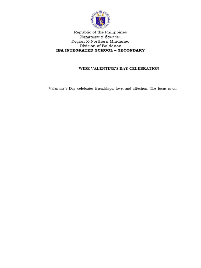 PROGRAM DESIGN FOR Valentines Day | PDF | Creativity | Love