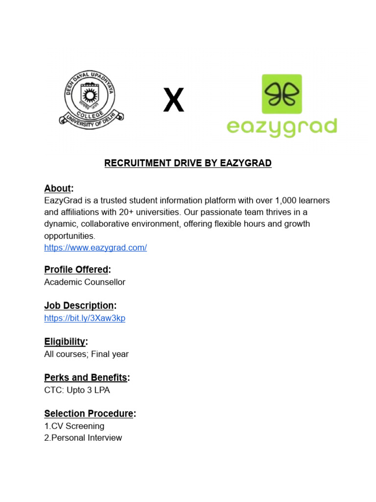 Recruitment Drive by Eazygrad | PDF