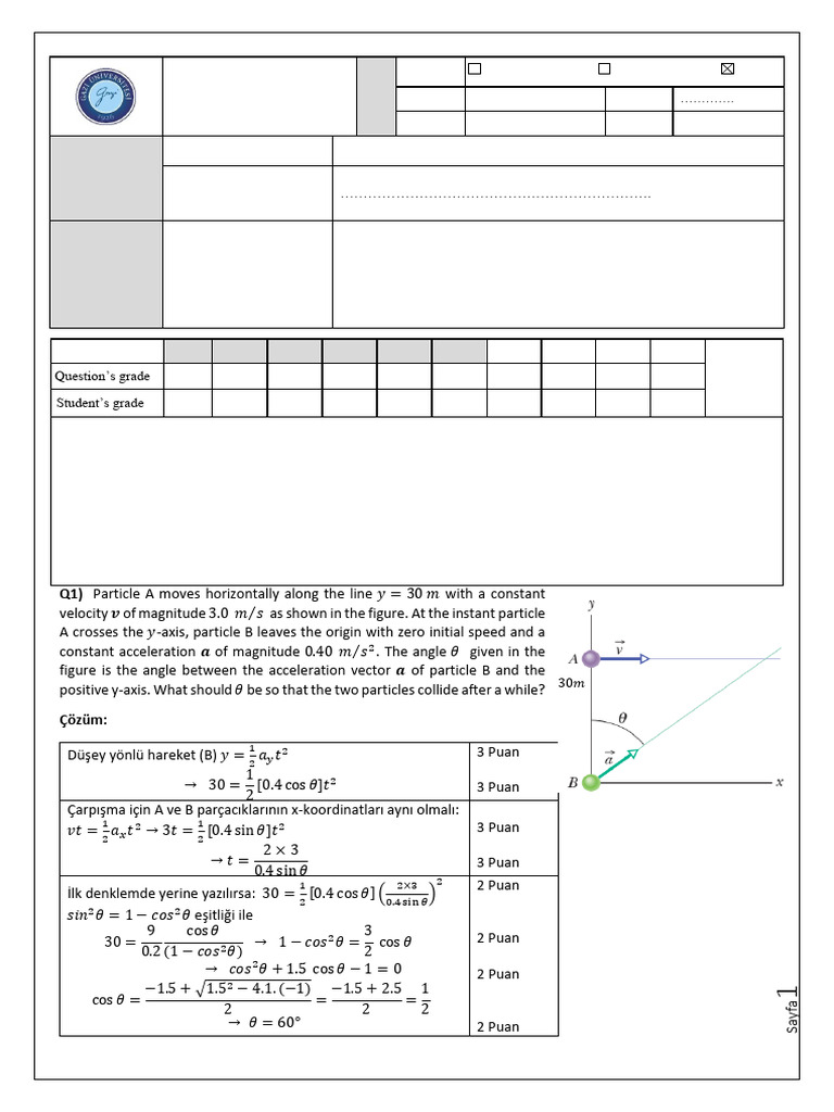 Phy-1 FinalExam | PDF | Acceleration | Momentum