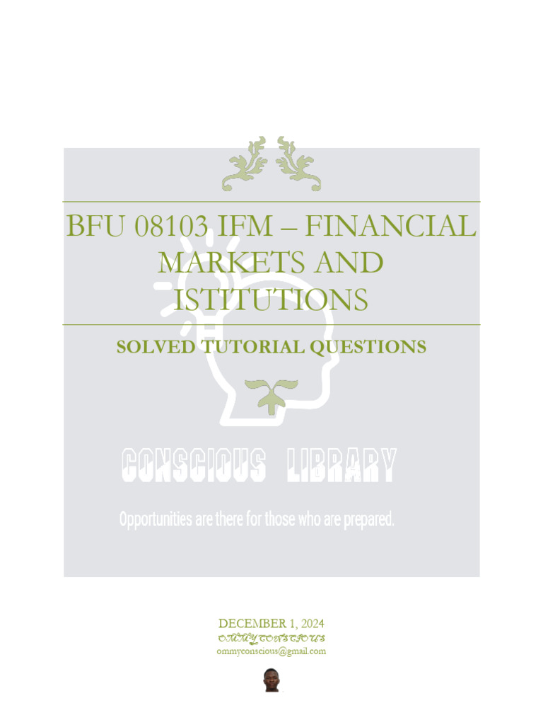 Financial Markets Tutorial Qns Solved | PDF | Banks | Central Banks