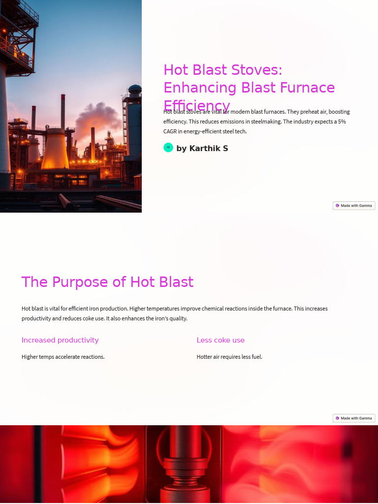 Hot Blast Stoves Enhancing Blast Furnace Efficiency | PDF | Stove ...