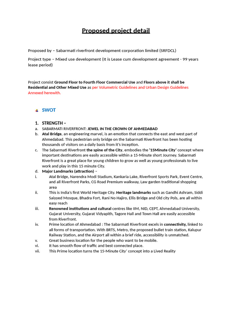 Sabarmati Smart District Development Plan | PDF