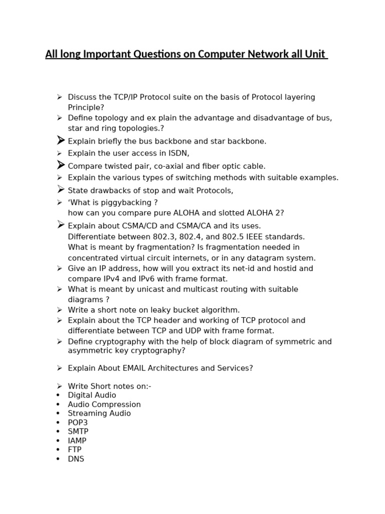 Key Computer Network Concepts Explained | PDF