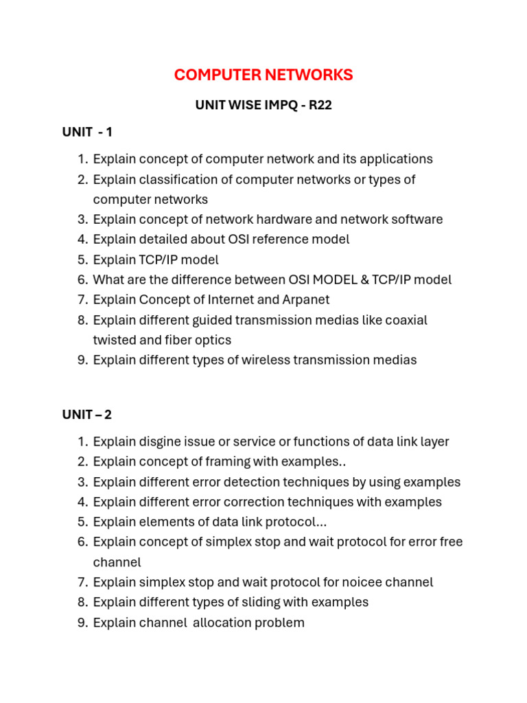 CN IMPQ - R22 | PDF | Computer Network | Internet Protocol Suite