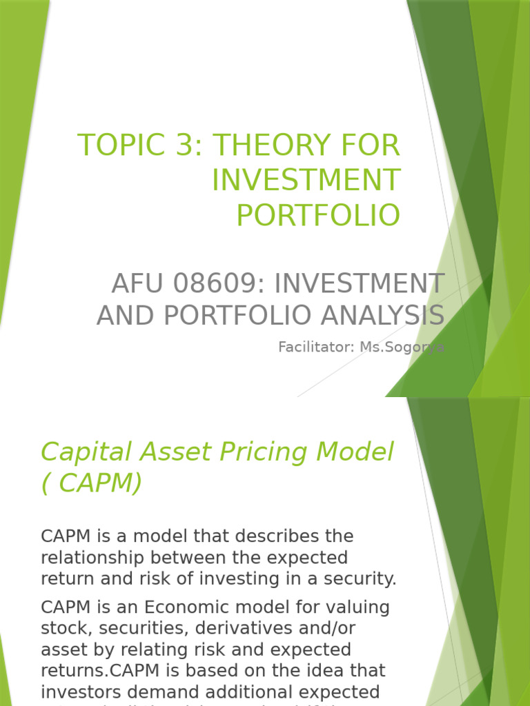 Investment Portfolio Theory | PDF | Capital Asset Pricing Model ...