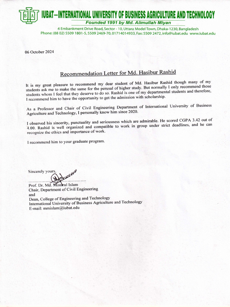 Recommendation Latter | PDF
