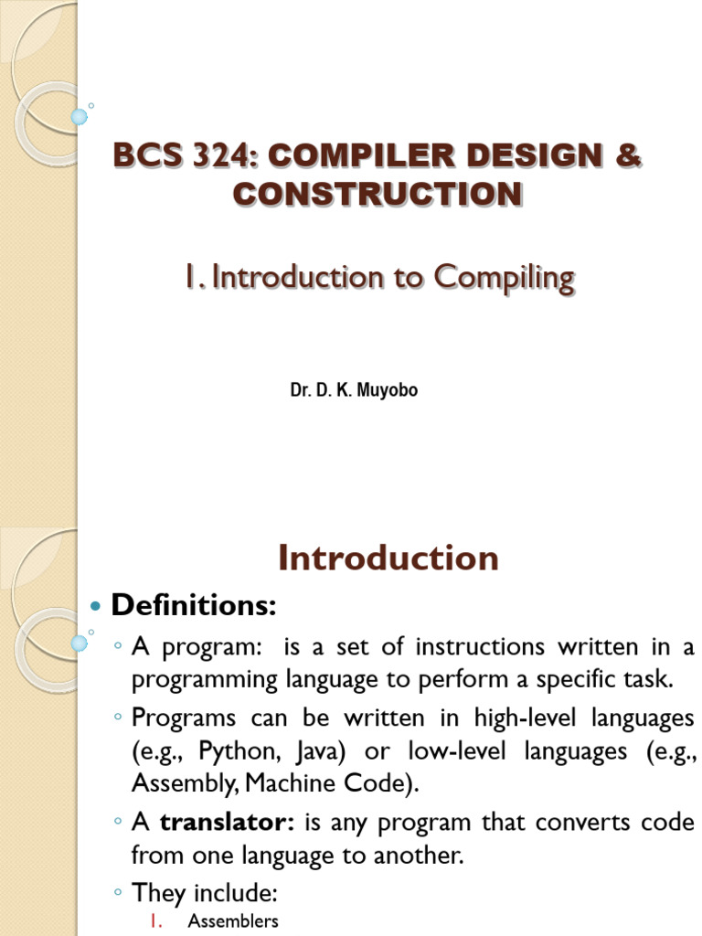 BCS 324 Lesson 1 | PDF | Compiler | Computer Program