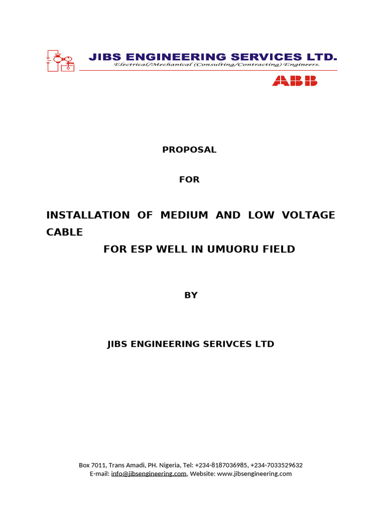 Installation of Medium and Low Voltage Cable For ESP Wells in Umuoru ...