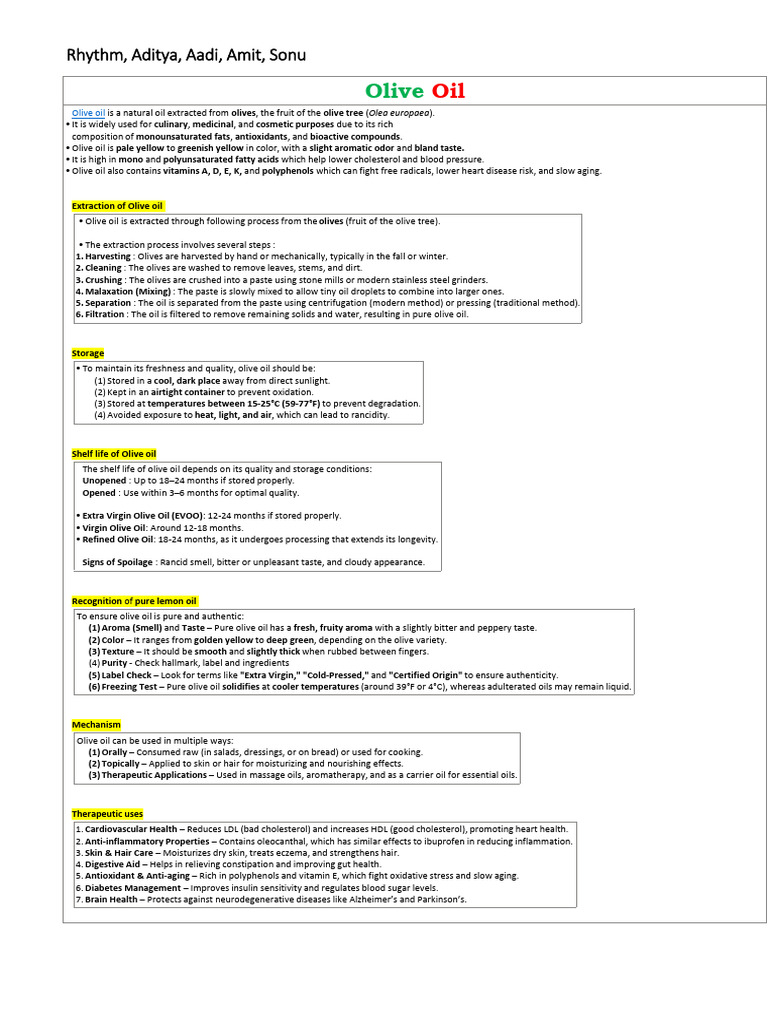 Olive Oil | PDF | Olive Oil | Olive