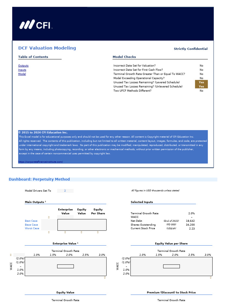 DCF Valuation Model Overview | PDF | Cost Of Capital | Discounted Cash Flow