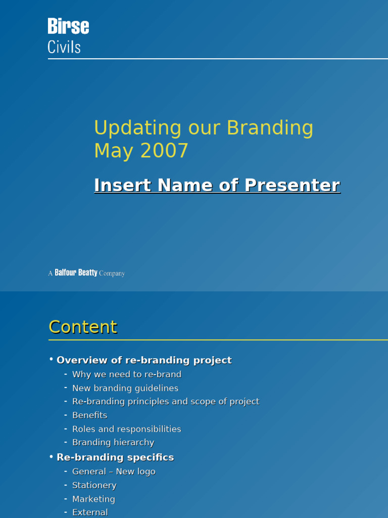 Birse Civils - Employee Presentation | PDF | Typefaces | Printing